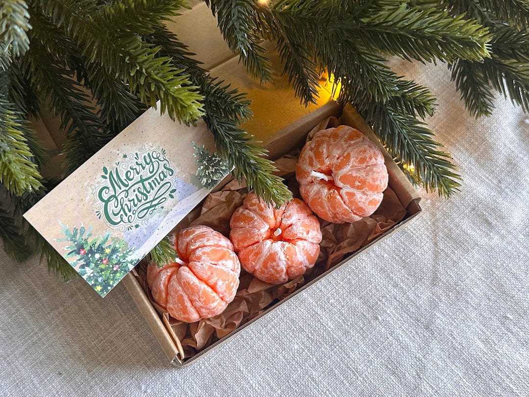 Christmas Gift Box - Mandarin Candle 3 Pcs | Coworker Gift ...