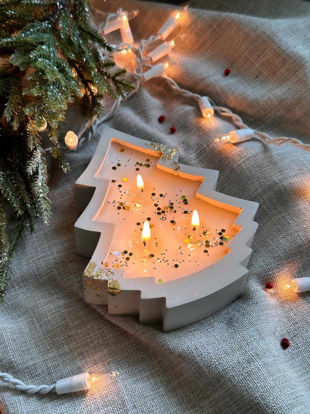 Christmas Candles | Unique Holiday Tree Candle | Handmade Item ...
