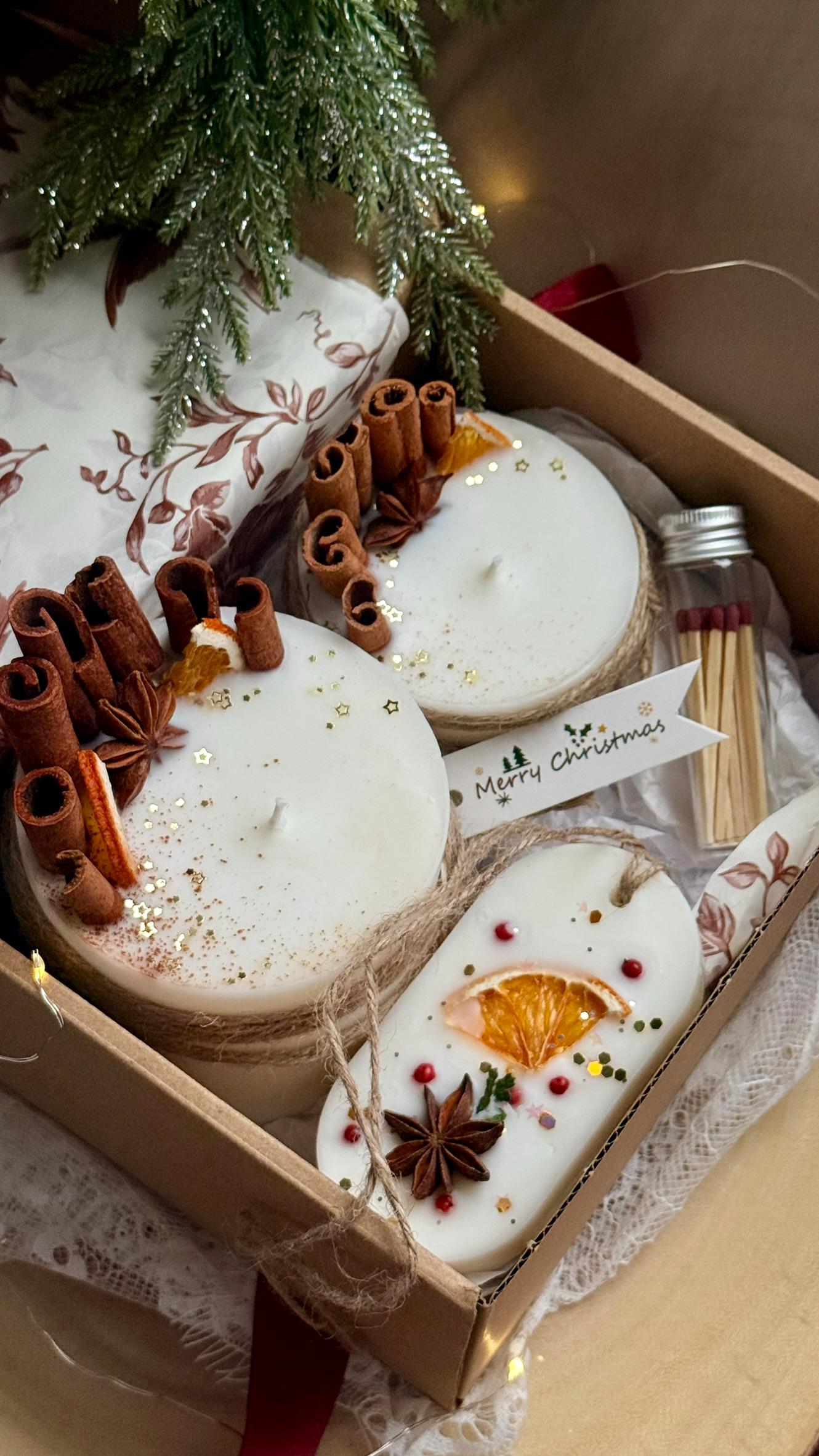 Cinnamon Soy Candle Gift Box: Holiday Cozy Present - Etsy
