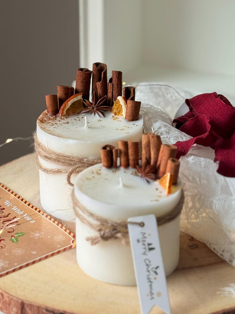 Cinnamon Soy Candle Gift Box: Holiday Cozy Present - Etsy