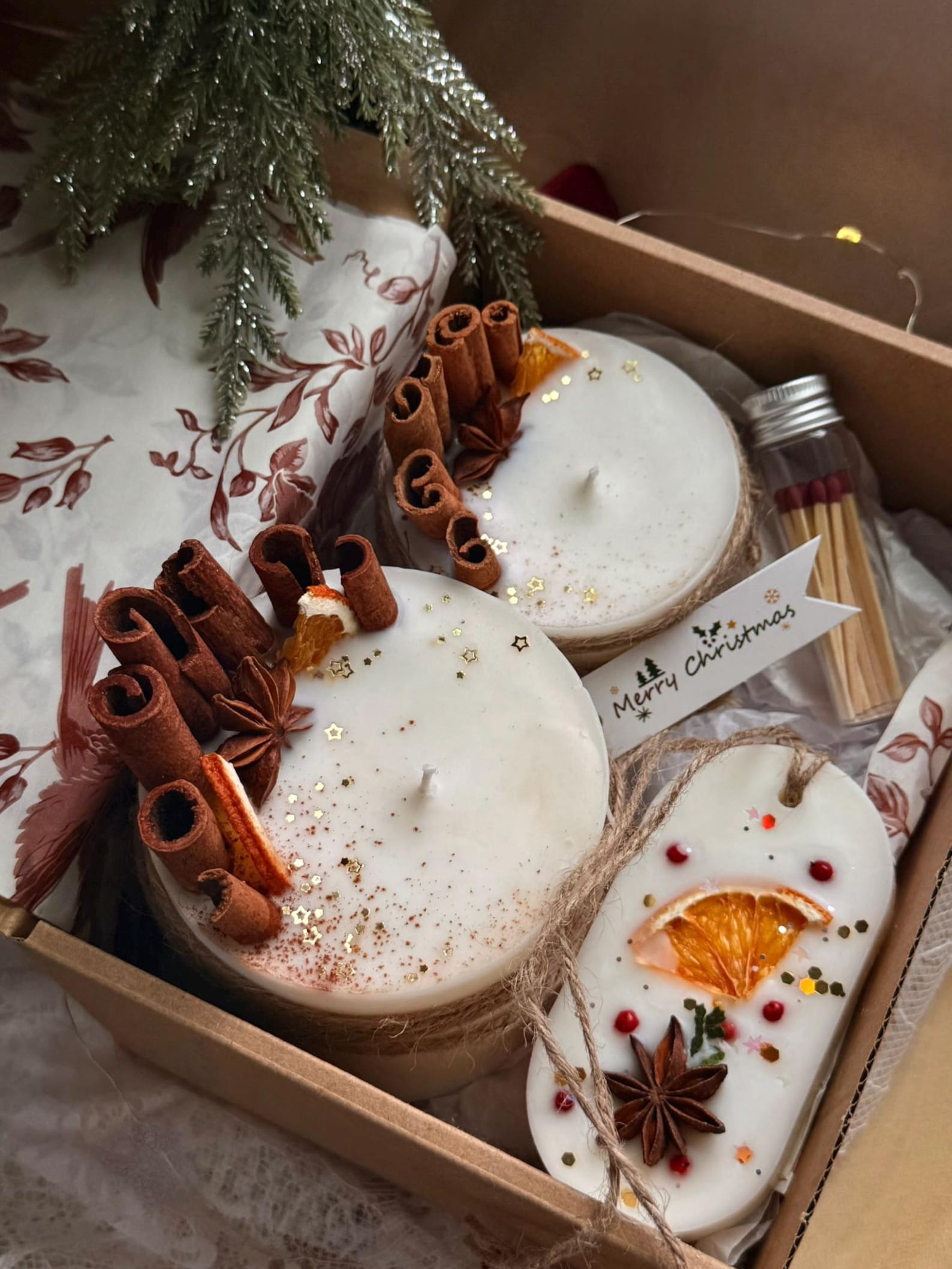 Cinnamon Soy Candle Gift Box: Holiday Cozy Present - Etsy