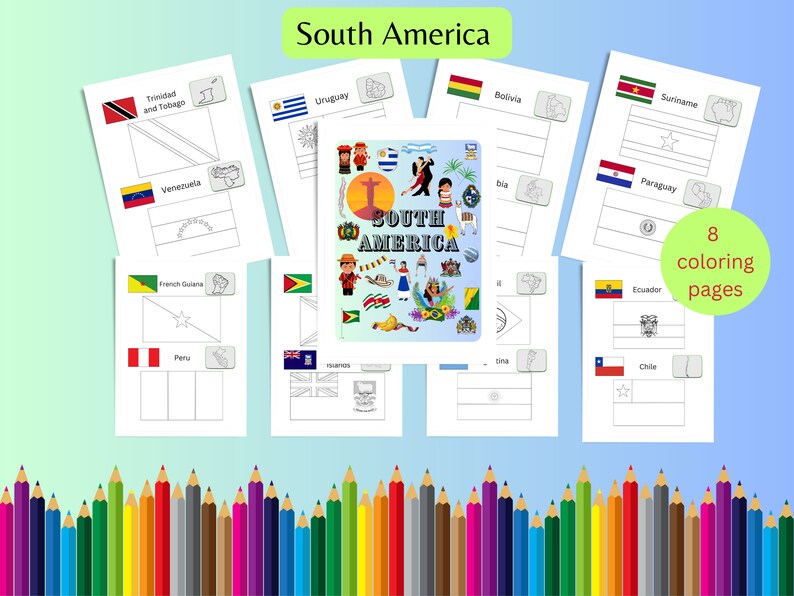 America and Oceania Flags Coloring Printable Pages | 63 America and ...