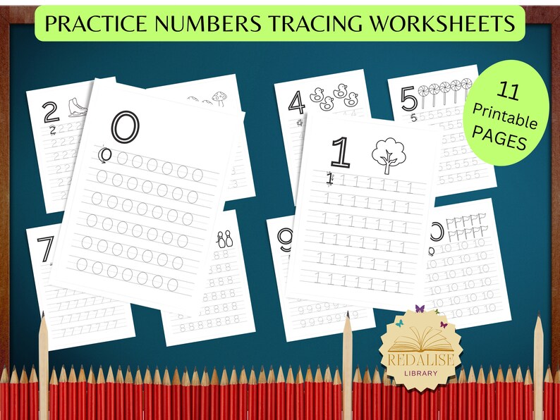 Tracing Numbers 0-10 and Coloring Images Kit | Printable Educational ...