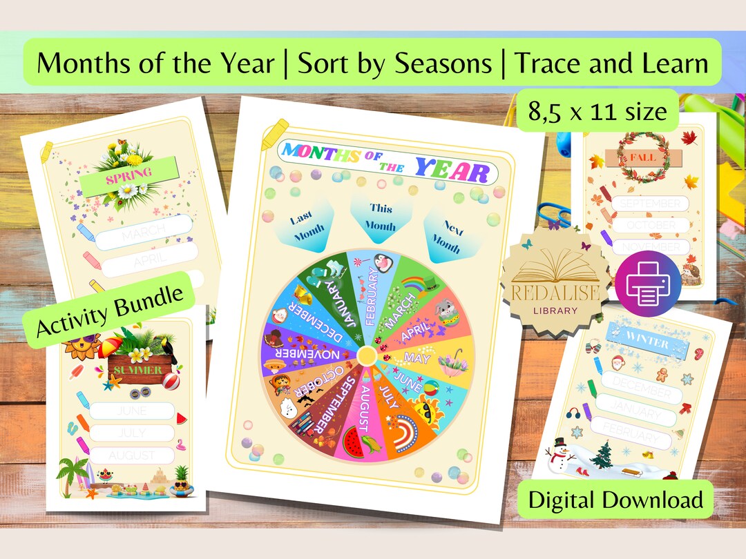 Months of the Year Wheel Seasons Printable Activity Pack | Kids ...