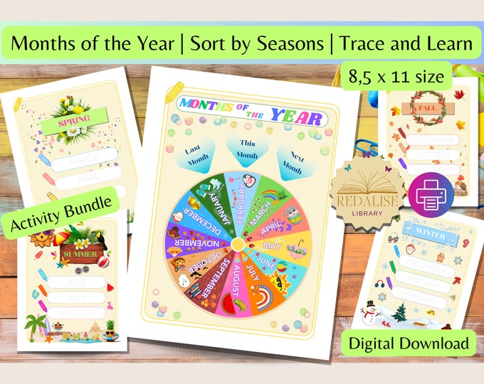 Months of the Year Wheel Printable for Preschool and Kindergarten ...