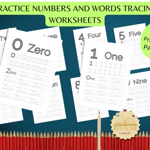 Tracing 0-9 Numbers and Words Printable Kit | Learn Numbers Through Engaging Words | Educational ...