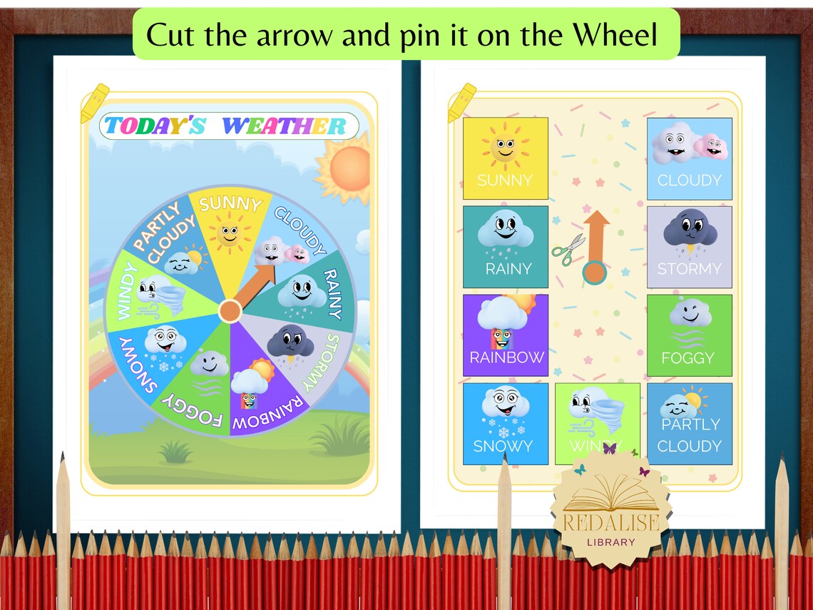 Today's Weather Printable Activity Pack Wheel Calendar - Etsy