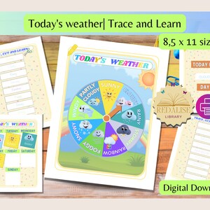 Today's Weather Printable Activity Pack Wheel Calendar - Etsy