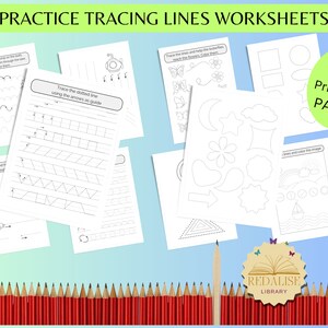 Interactive Tracing Lines and Coloring Images Kit | Printable ...