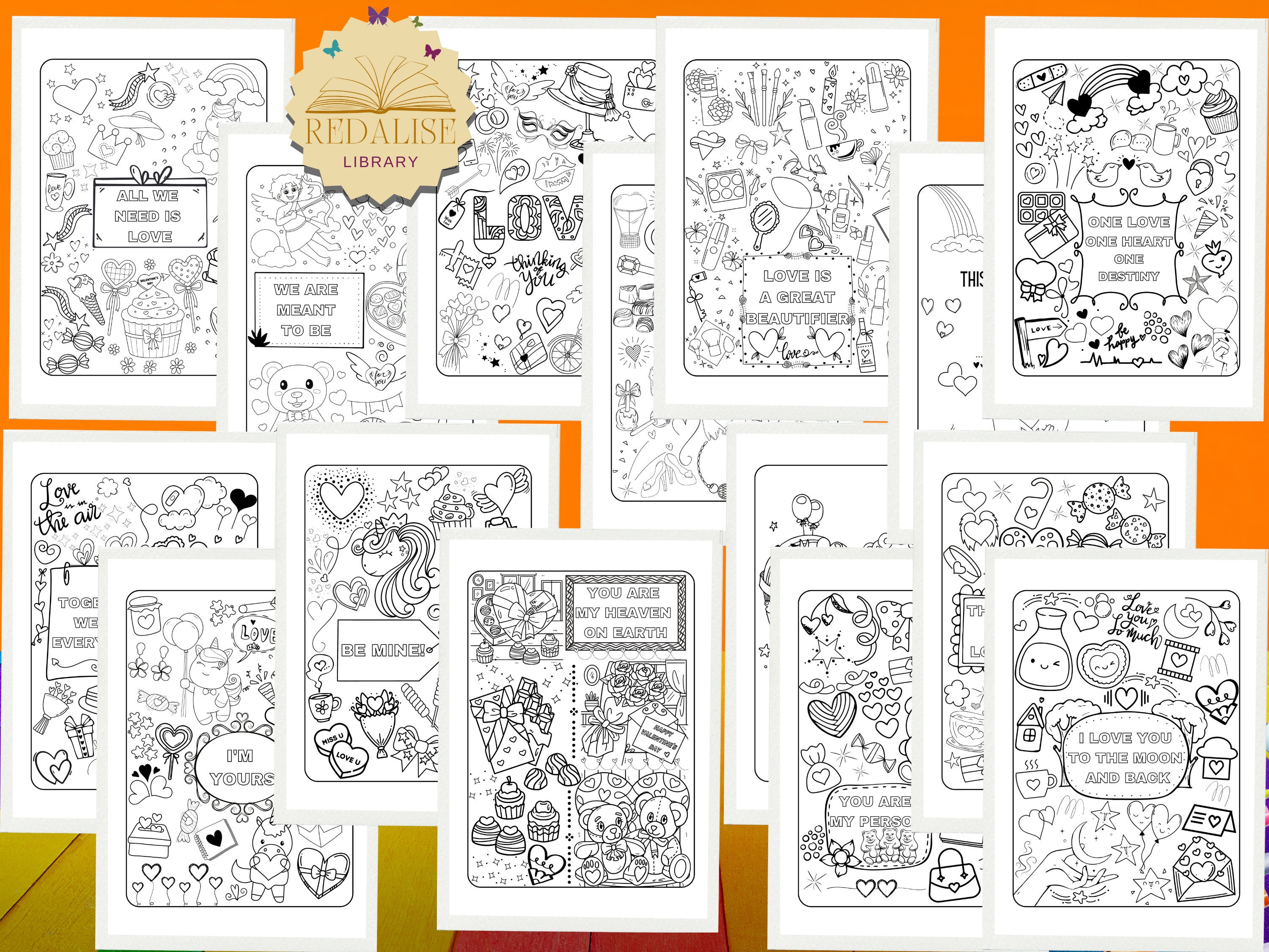 Love Doodles 15 Coloring Pages 1st Part Downloadable| Coloring Sheets ...