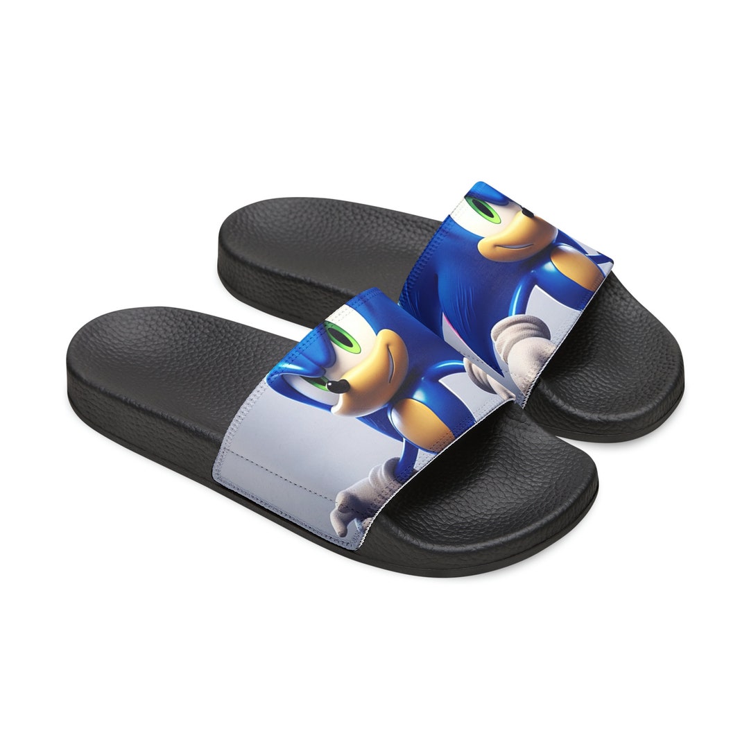 Youth Slide Sandals - Sonic Design (black & White) - Etsy