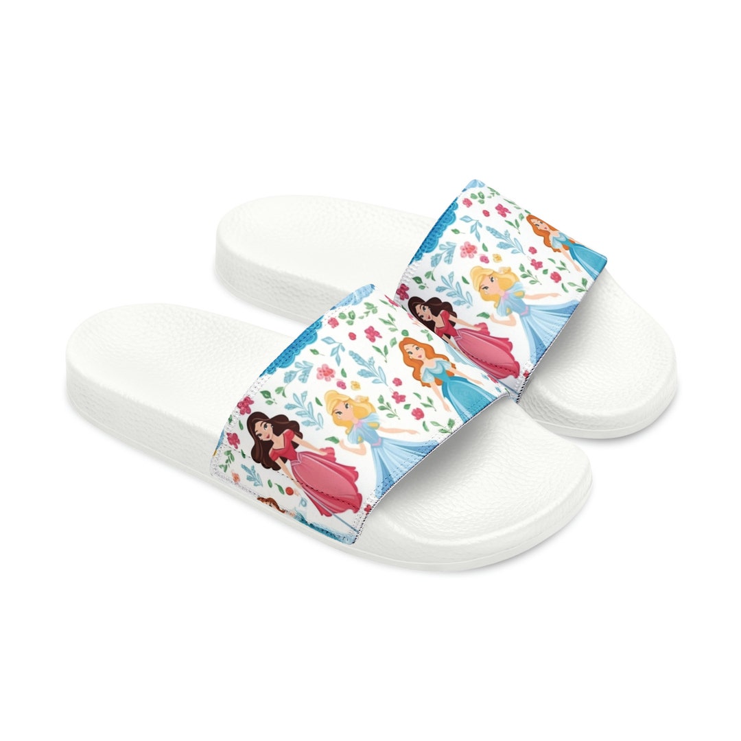Youth Slide Sandals Princess Design white & Black - Etsy