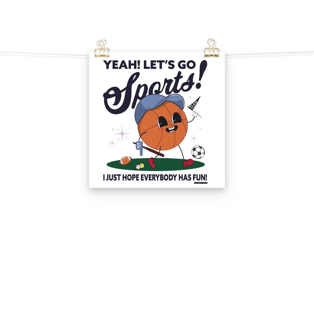 LET'S GO SPORTS | Football Poster for Women College Football Sports ...