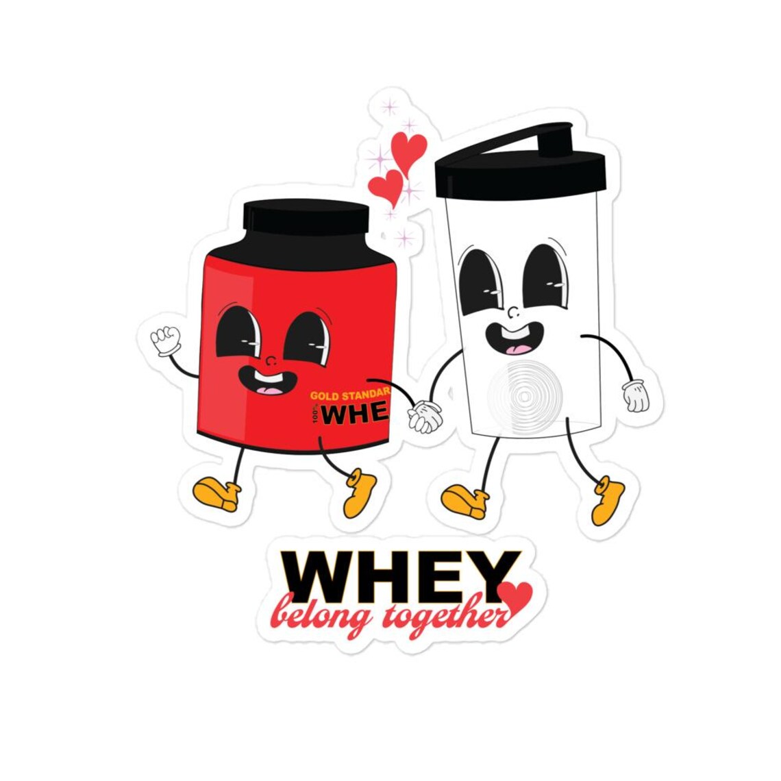WHEY BELONG TOGETHER | Cute Gym Sticker Funny Gym Pump Cover Whey Pun ...