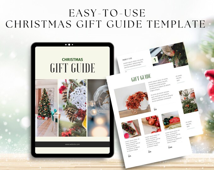 Christmas Gift Guide Template, Christmas Catalog Template, Holiday Gift ...