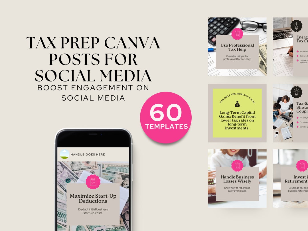Tax Prep Posts Digital Template: Perfect for Tax Season, Tax Service ...