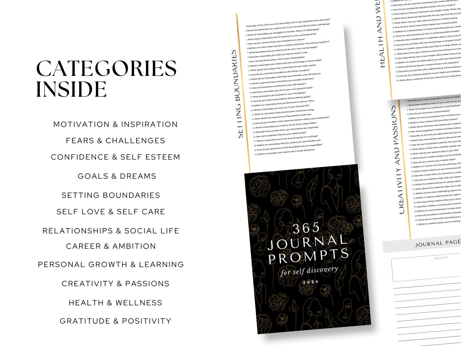 365 Journal Prompts for Self-care and Healing - Daily Digital Journal ...