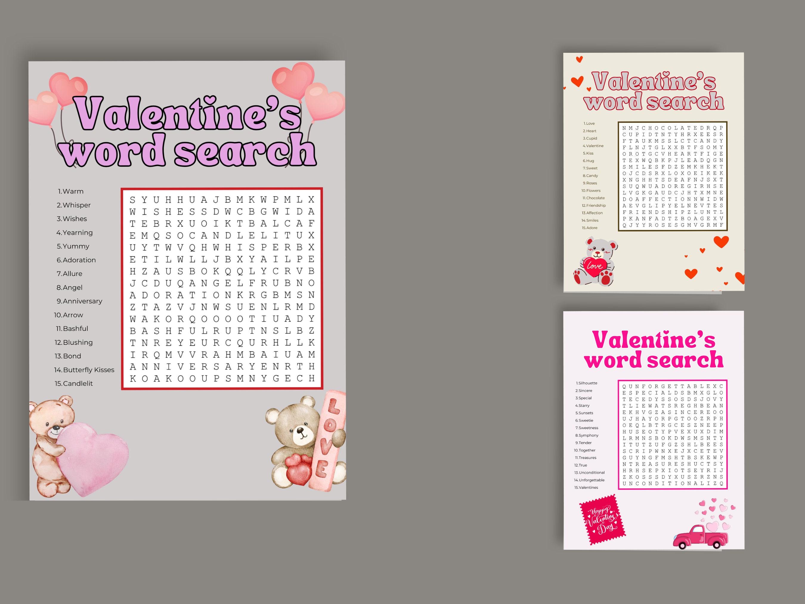 Valentine's Day Word Search: Instant Download, Perfect for School ...