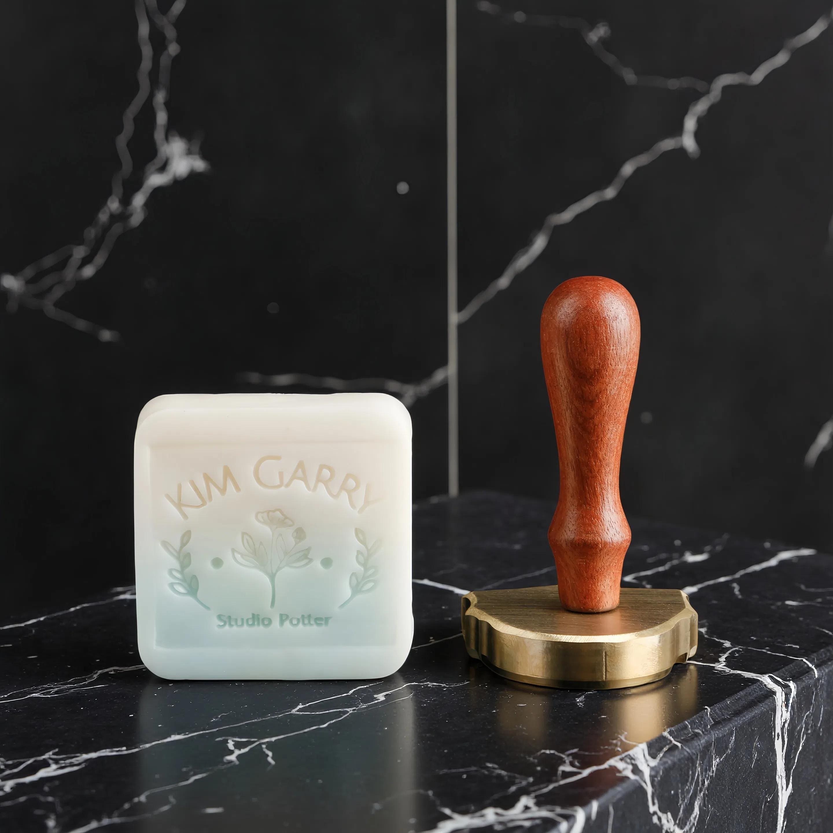 Custom Brass Soap Stamp: Handmade Logo Design, Pottery & Clay - Etsy
