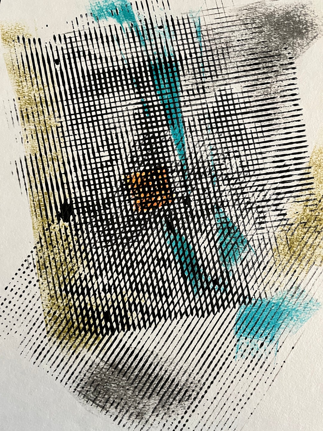 Abstract Ink Lines on Printmaking Paper - Etsy