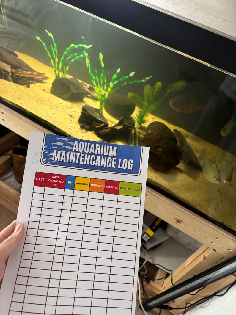 Printable Aquarium Maintenance Log | Fish Tank Water Change Tracker ...