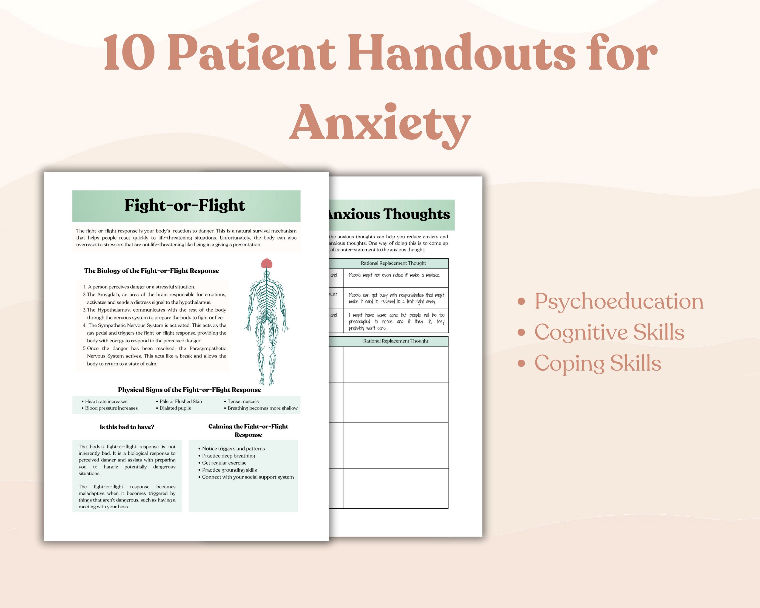 Anxiety Worksheet | Mental Health Worksheets |anxiety Handouts ...