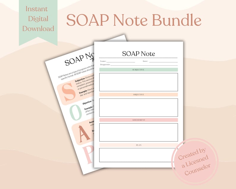 SOAP Note | Therapist Note Template | Therapy Note | Note Template for ...