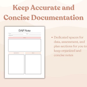DAP Note | Therapist Note Template | Therapy Note | Note Template for ...