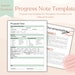 Progress Note Template | Therapy Note Template | Mental Health Therapy ...