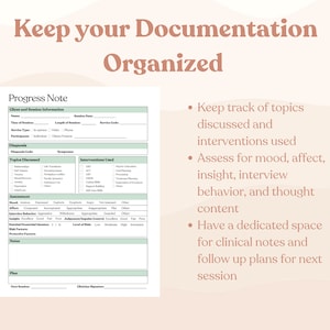Progress Note Template | Therapy Note Template | Mental Health Therapy ...