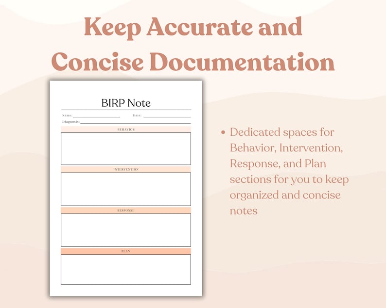 BIRP Note | Therapist Note Template | Therapy Note | Note Template for ...