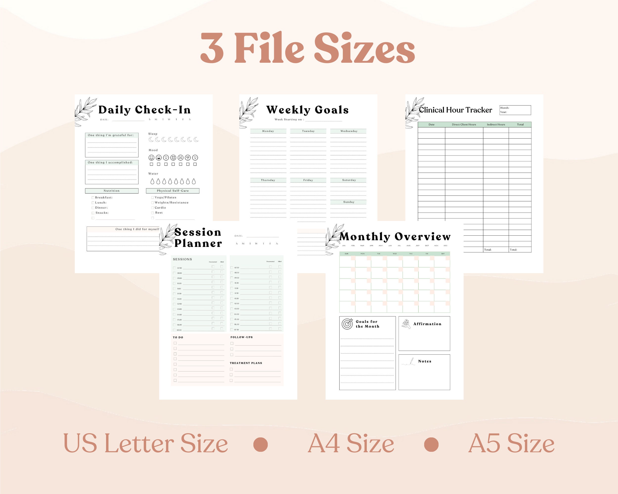 Session Planner for Mental Health Therapist | Therapist Daily Planner ...