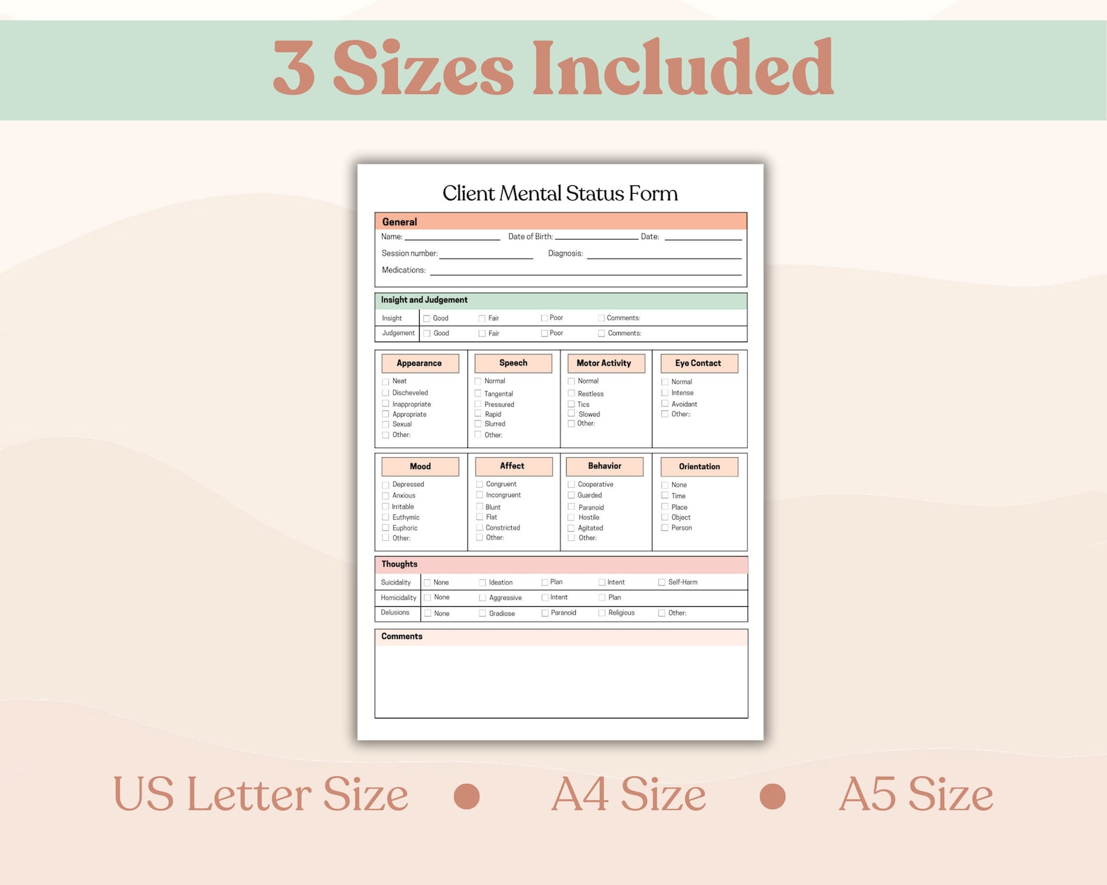 Mental Status Template | Mental Status Exam | Therapy Note Template ...