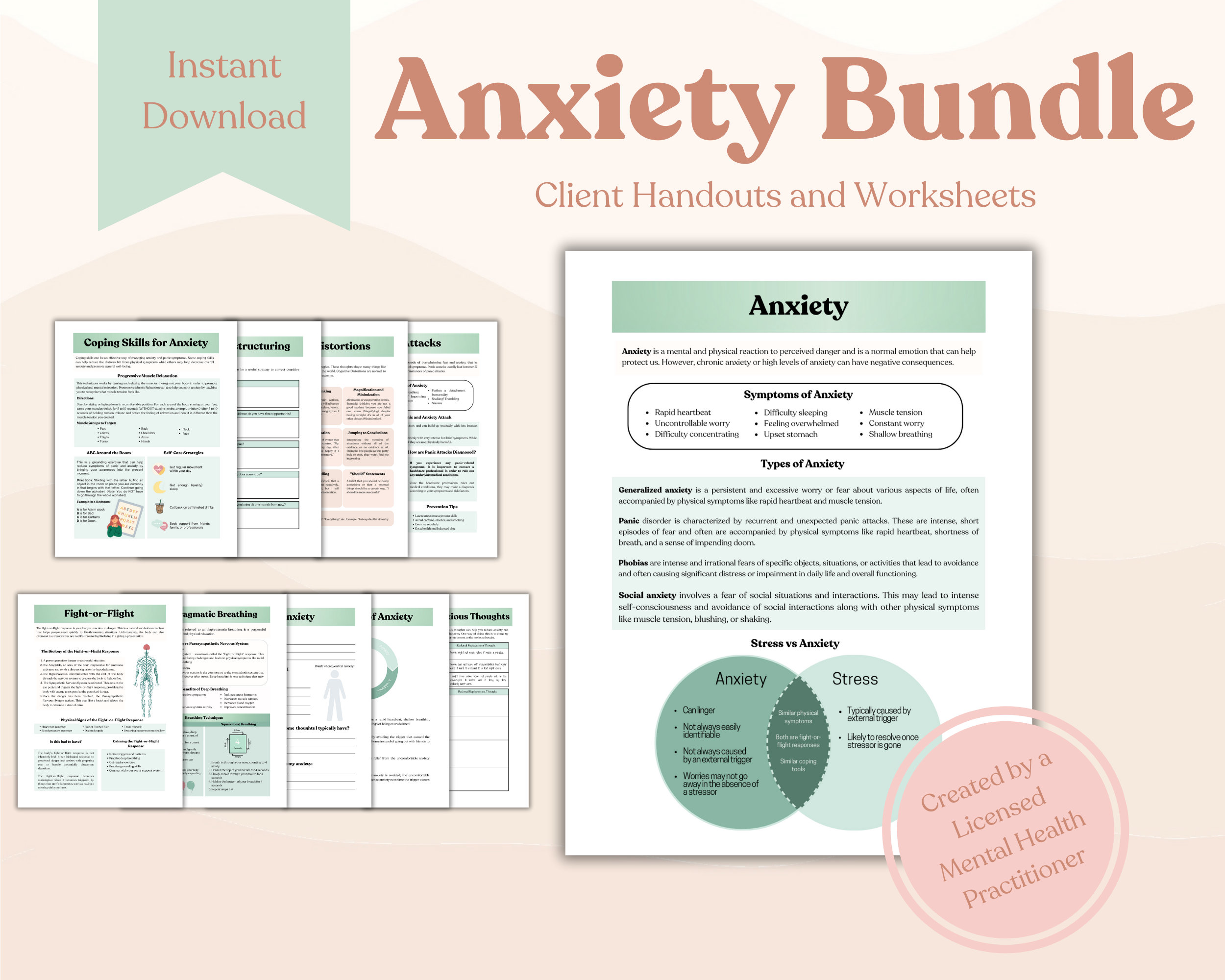 Anxiety Worksheet | Mental Health Worksheets |anxiety Handouts ...