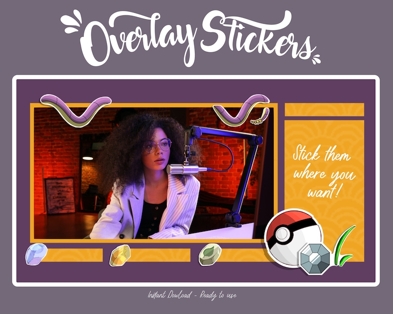 Pokémon Stream Overlay for Twitch Cute Twitch Stickers - Etsy