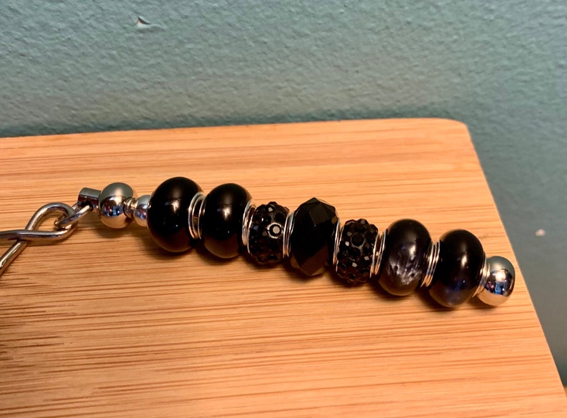 Murano Glass Beaded Fidget Keychain Zipper Pull, Bag Charm, Sensory ...