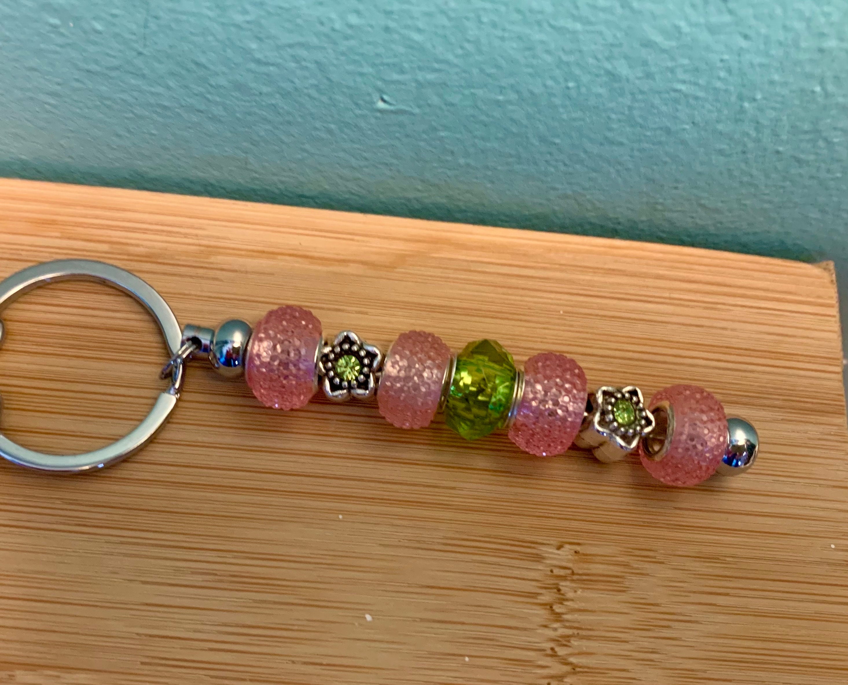 Murano Glass Beaded Fidget Keychain Zipper Pull, Bag Charm, Sensory ...