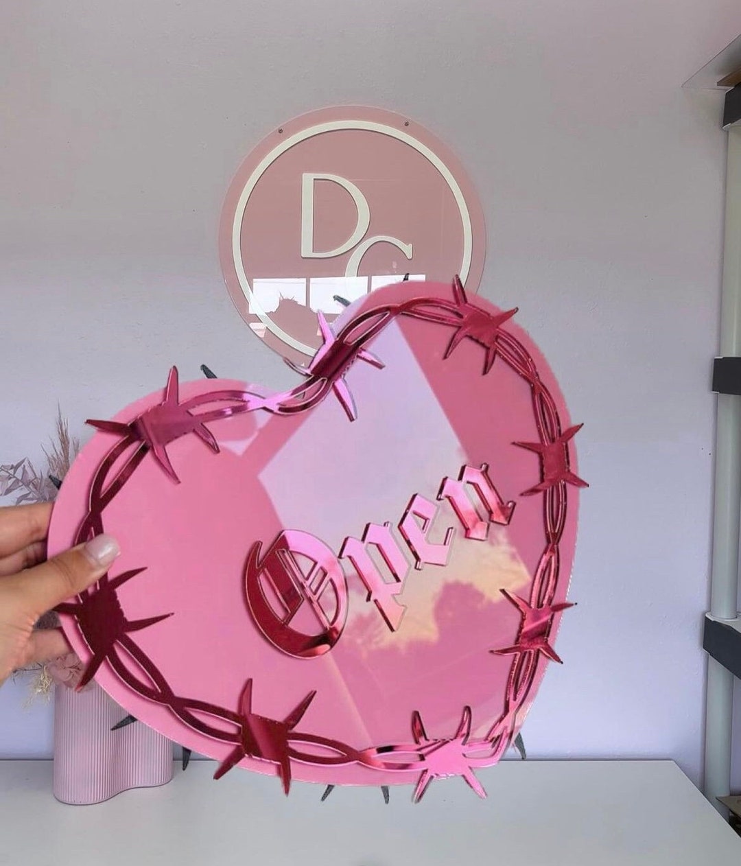 Open/ Closed Heart 3D Acrylic Sign - Etsy