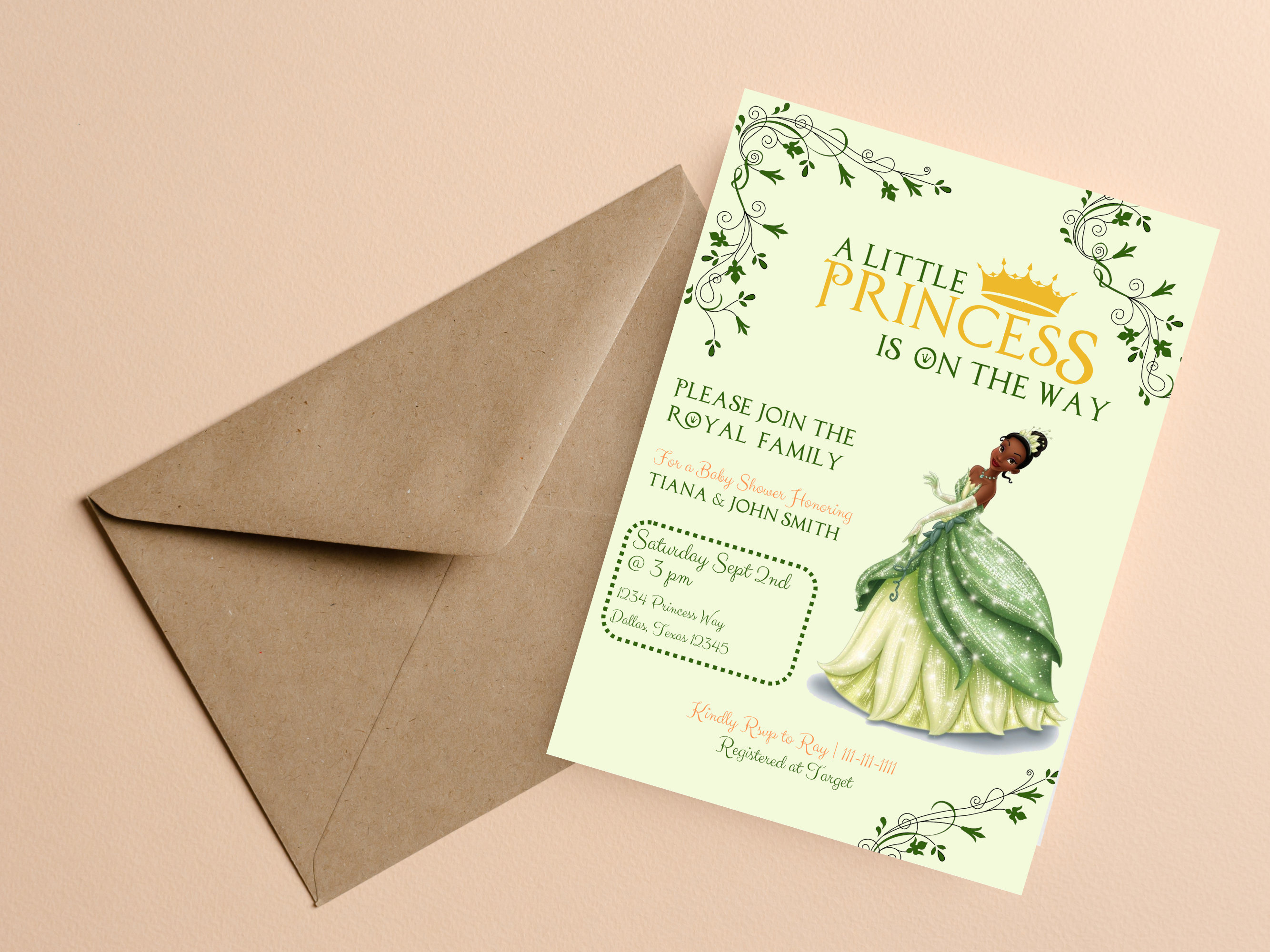Editable Princess and the Frog Baby Shower Invitation - Etsy
