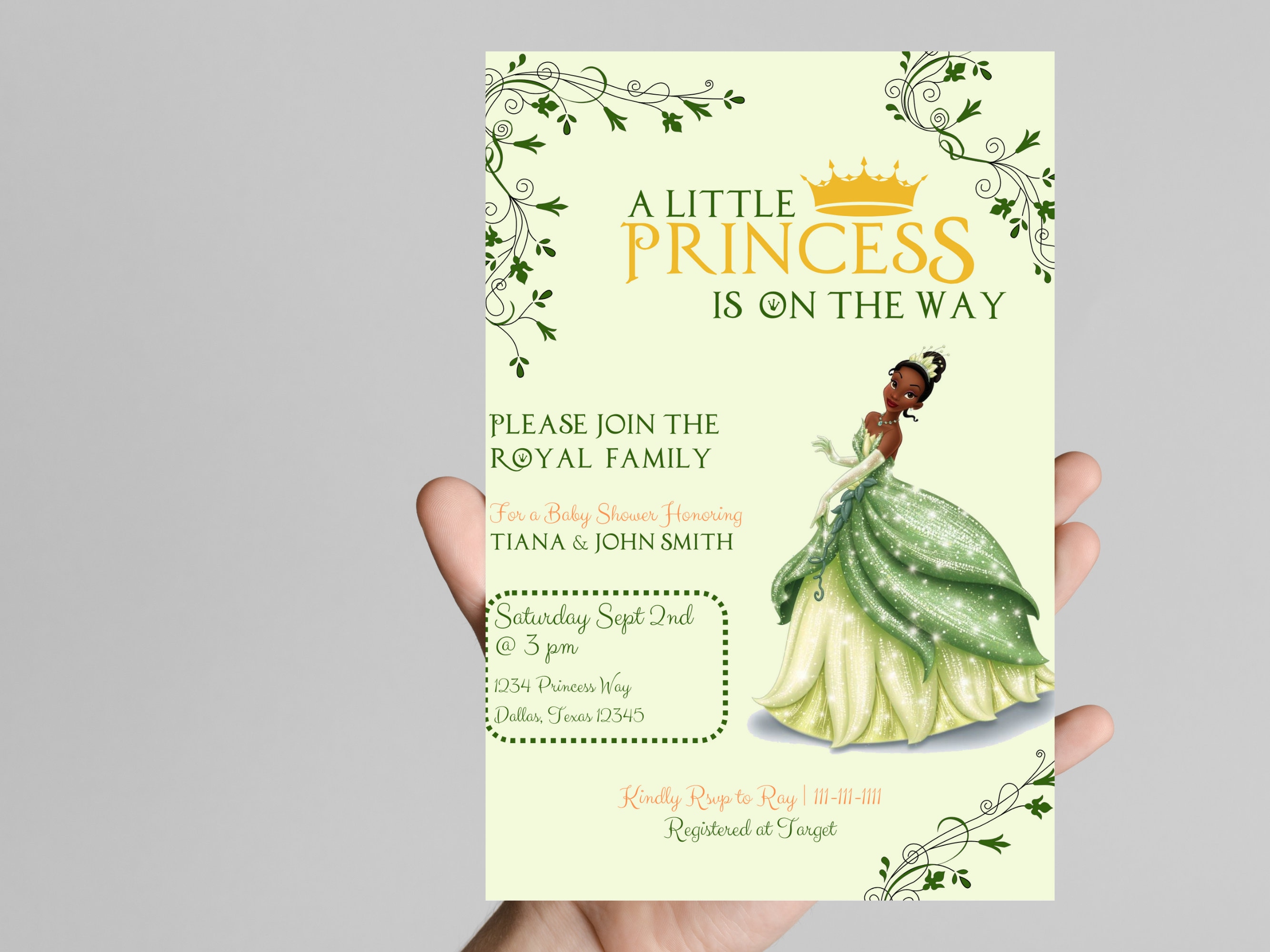 Editable Princess and the Frog Baby Shower Invitation - Etsy