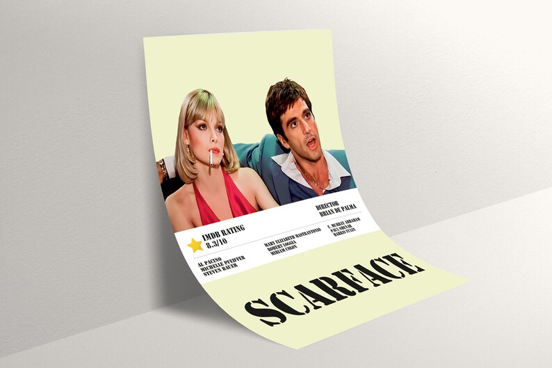 Scarface Poster High Quality Poster Yellow Color Poster Home Decor Wall ...