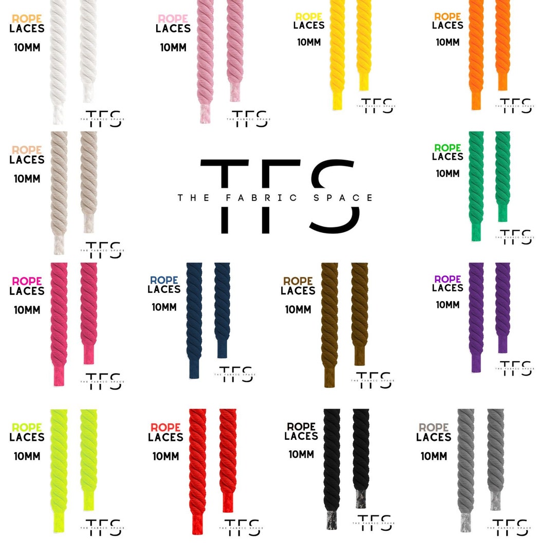 Chunky Laces 10mm Thick Cotton Rope Lace Clear Tips Natural Twisted ...