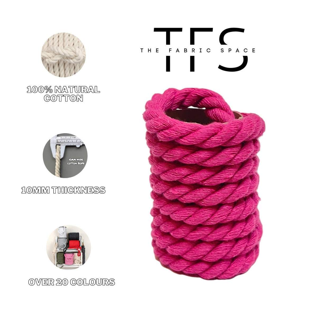 Chunky Laces 10mm Thick Cotton Rope Lace Rose Pink With Clear Tips ...