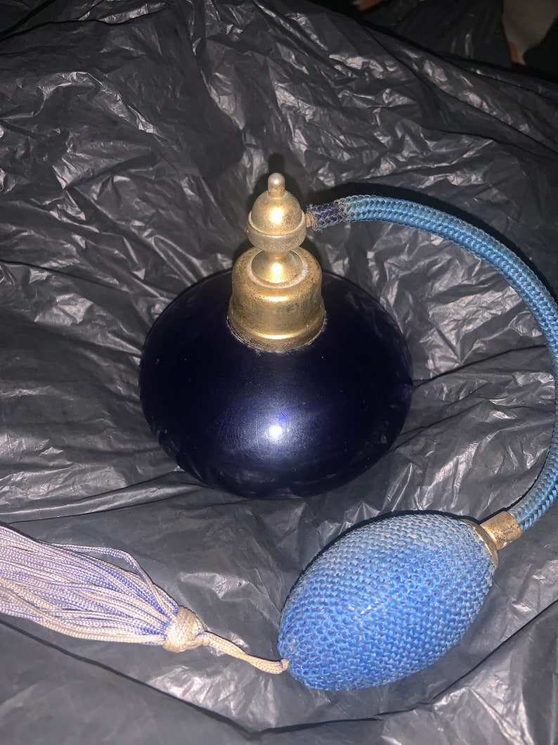 Rare Blue Glass Perfume Atomiser. 1940’s. - Etsy