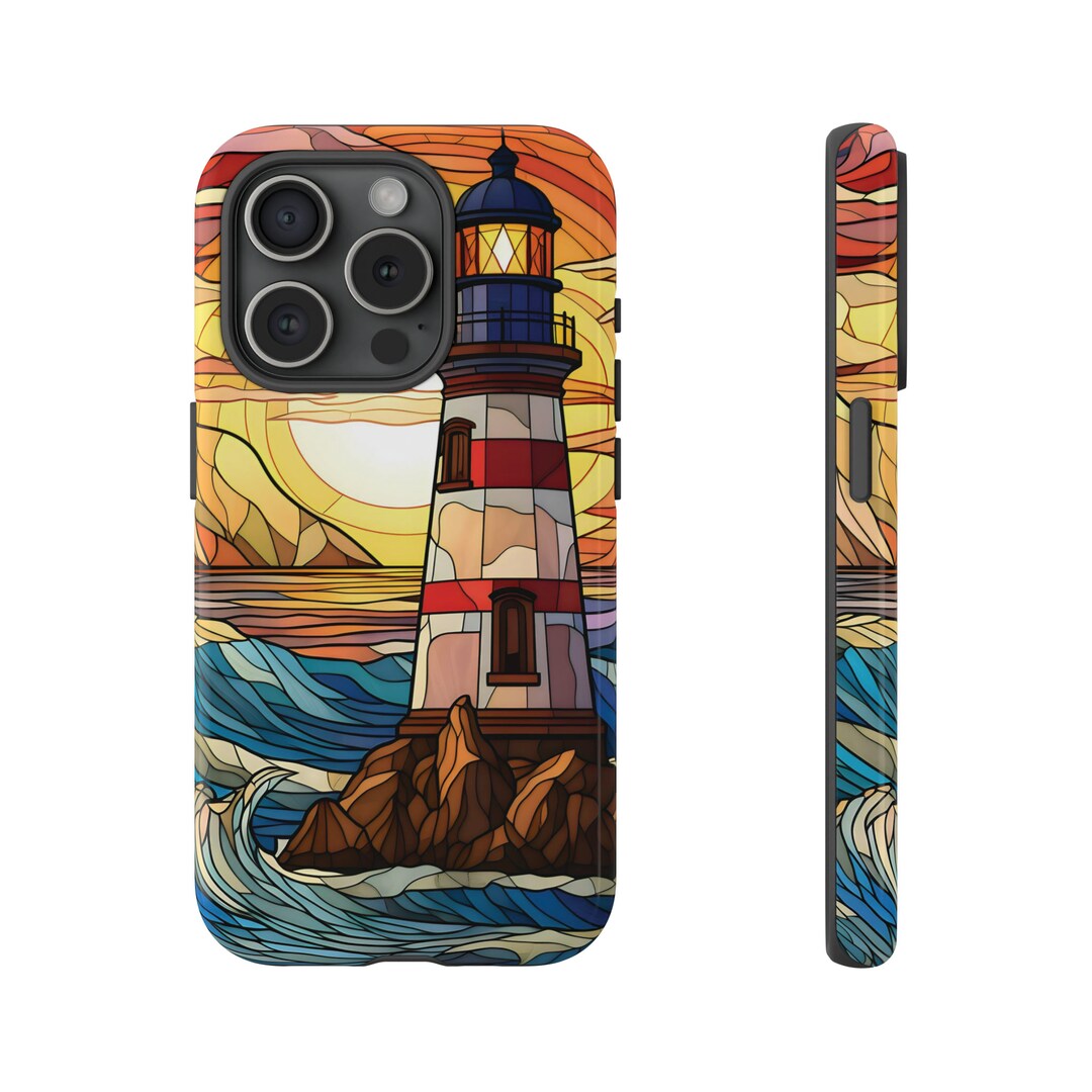 Stained Glass Lighthouse Aesthetic Designs iPhone Case - Etsy