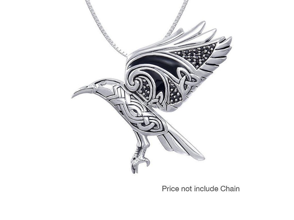 Gaelsong 925 Sterling Silver Raven Necklace Jewelry for Women With ...