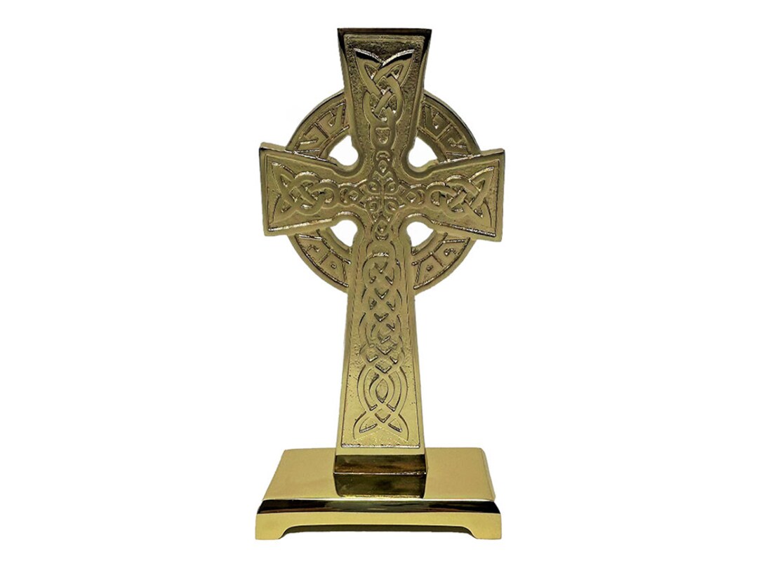 Exclusively Irish Standing Cross Celtic Knot Center brass Irish Knotted ...