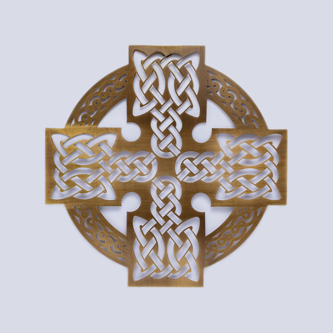 Exclusively Irish Celtic Cross Round-shaped Wall Hang Irish Home ...