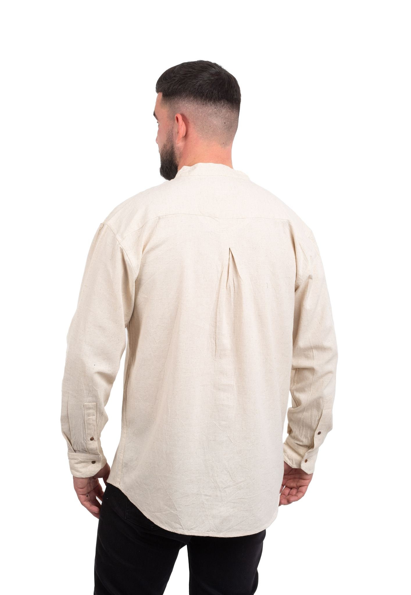Gaelsong Irish Grandfather Shirt for Mens Vintage Cotton and Linen Long ...