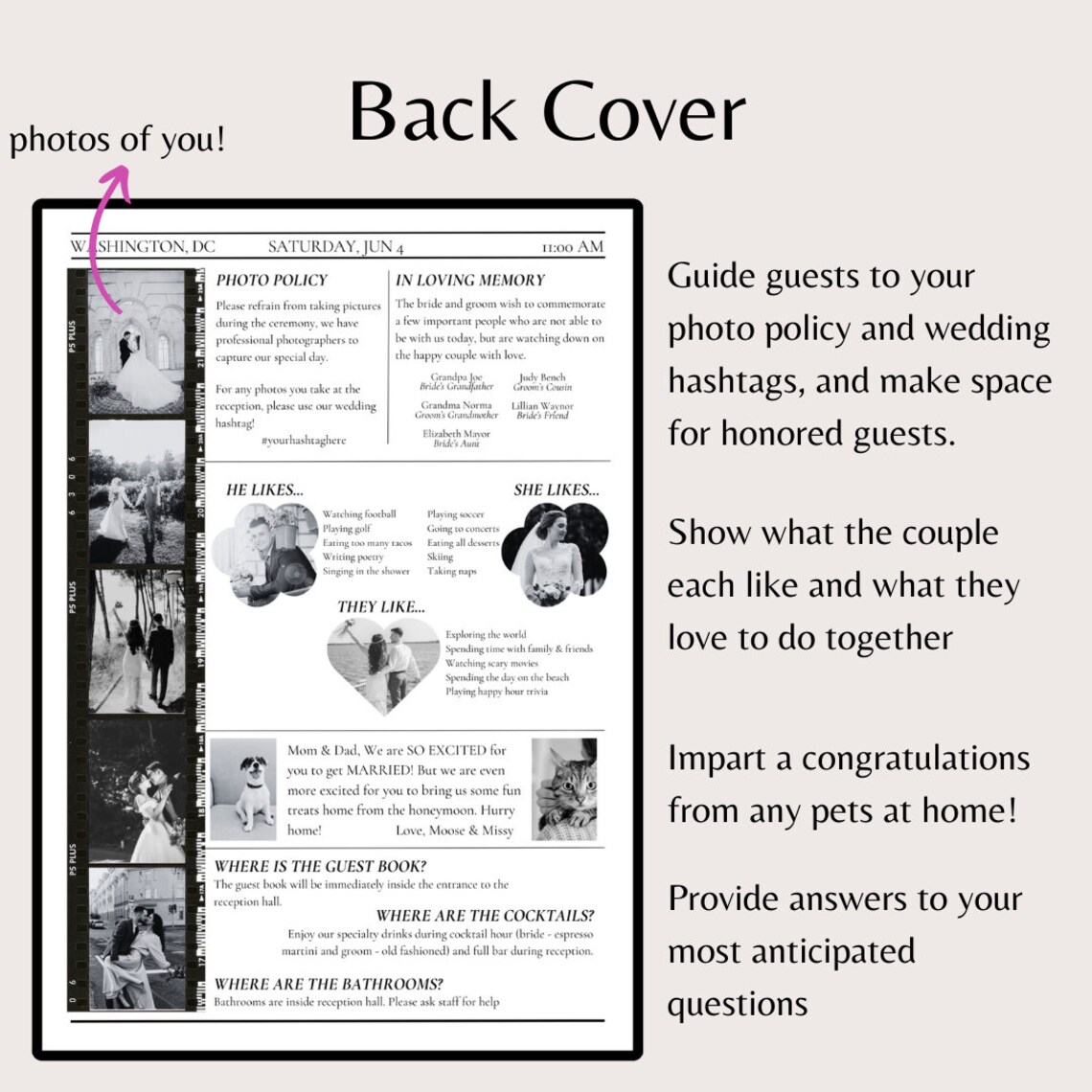 Wedding Newspaper, Wedding Pamphlet, Wedding Program, I Spy Wedding ...